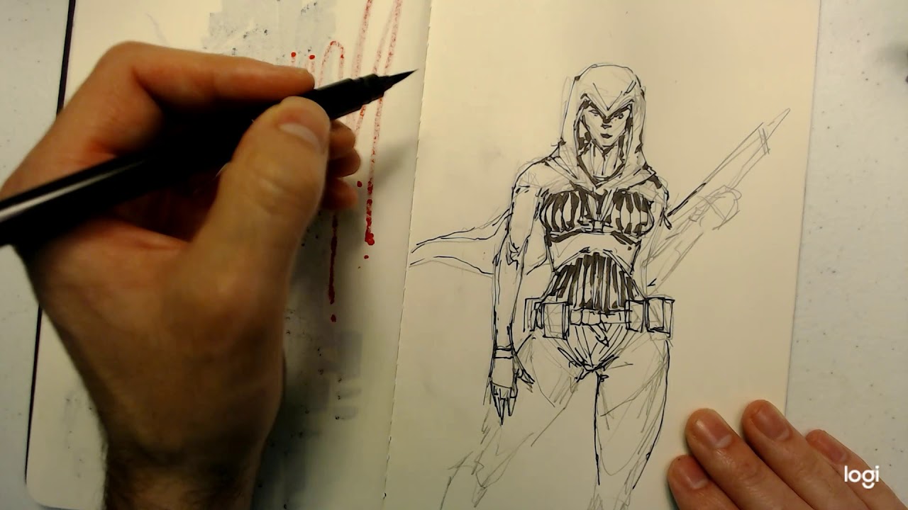 Destiny 2 guardian drawing for Inktober pt.1 - YouTube