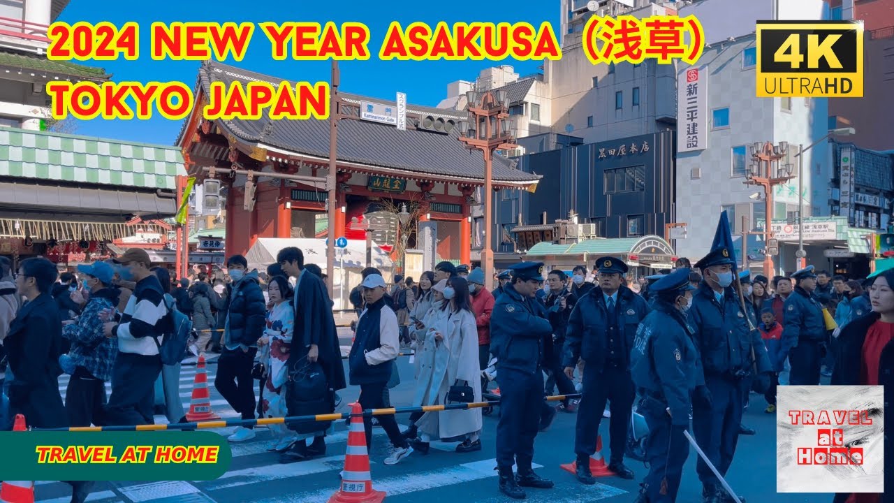 4k hdr japan travel | 2024 New Year Walk in Asakusa（浅草）Tokyo japan ...
