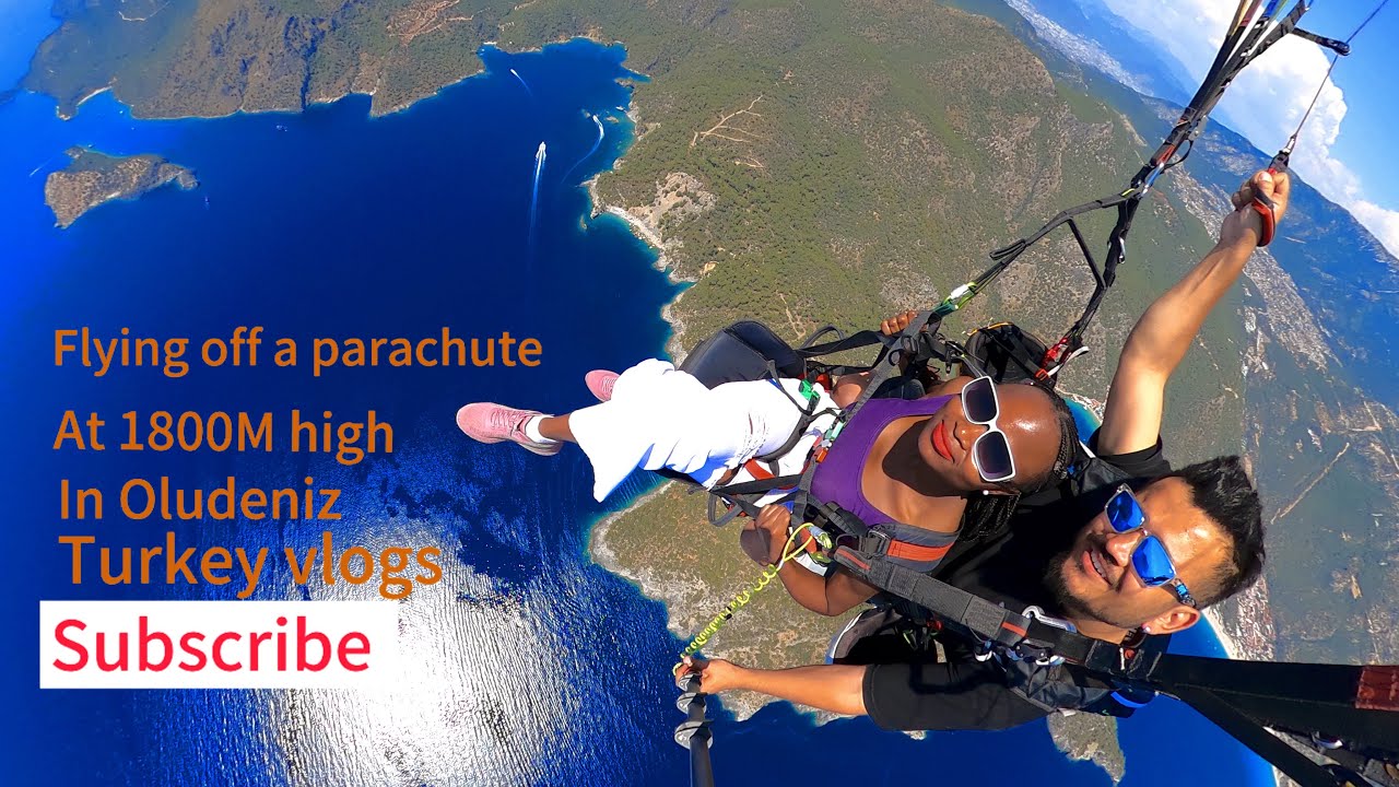 FLYING AT 1800M HIGH ON A PARACHUTE AT OLUDENIZ DEAD SEA, TURKIYE ...