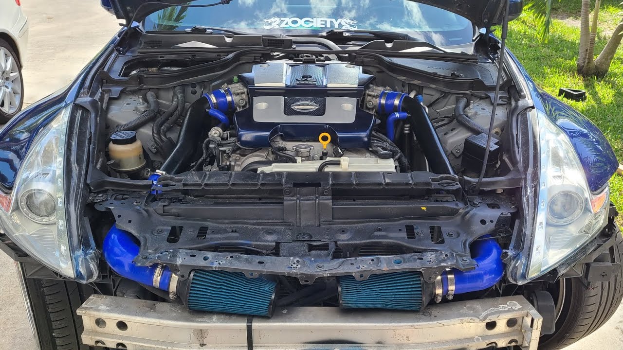 Installing Z1 motorsports intakes on my 370z (CAR ACCIDENT) - YouTube