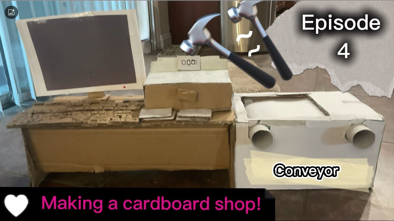 Making a cardboard shop! episode 4 conveyor. - YouTube