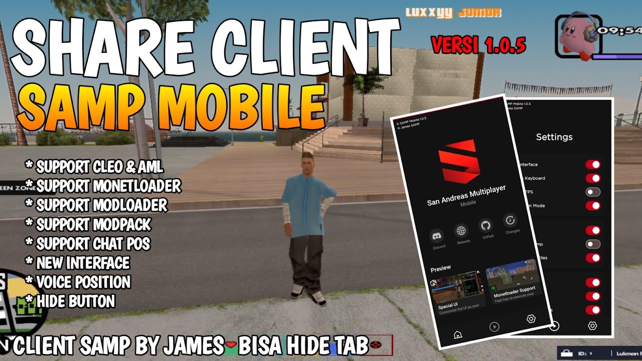 SHARE CLIENT SAMP MOBILE VERSI 1.0.5 BY JAMES BANYAK FITUR BISA HIDE ...