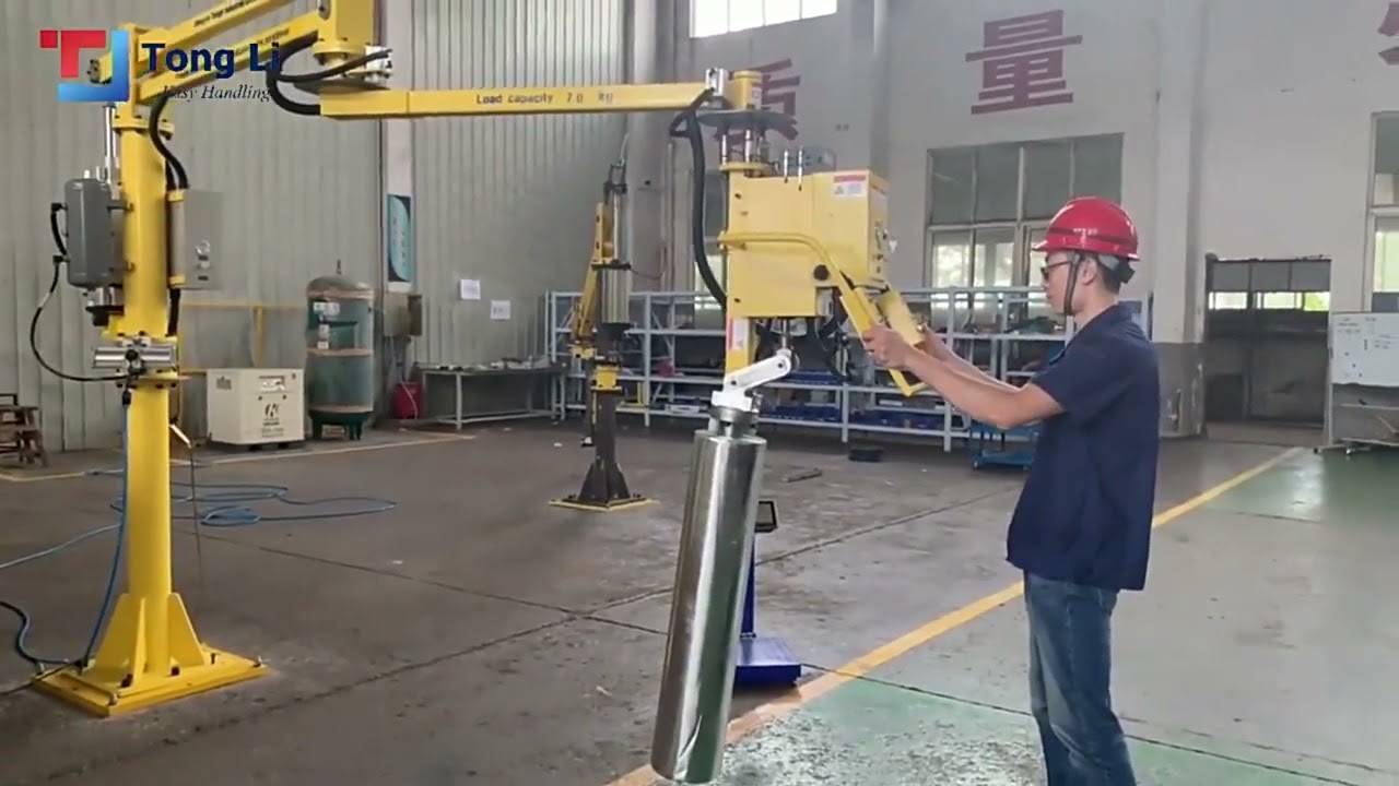 Air shaft manipulator handling roll film - YouTube