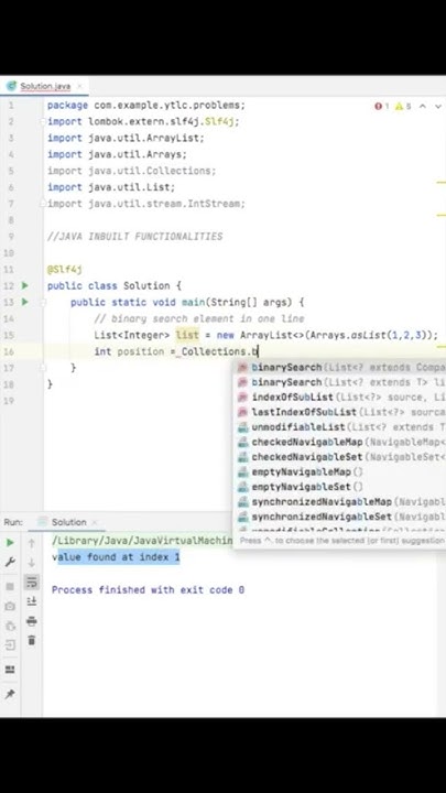 Java Binary Search Java Collections Leetcode Datastructures Algorithm Arraylist