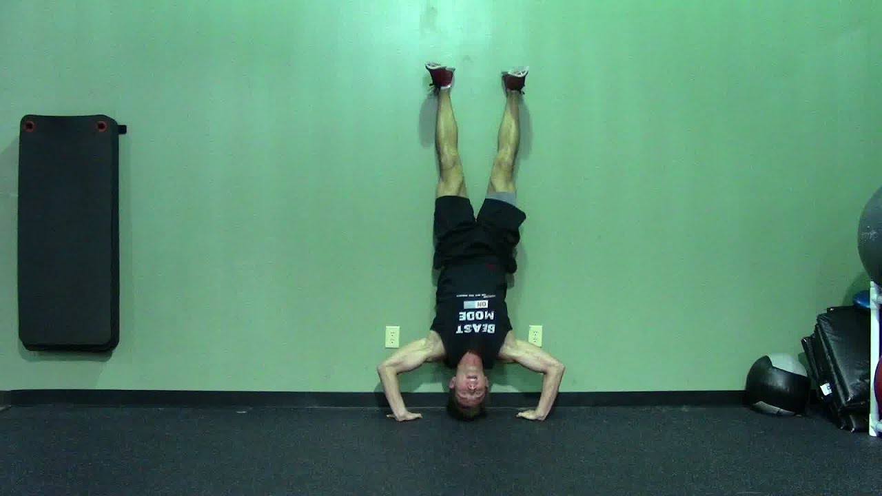 Handstand Push Up - HASfit Push Up Exercise Demonstration - Handstand ...