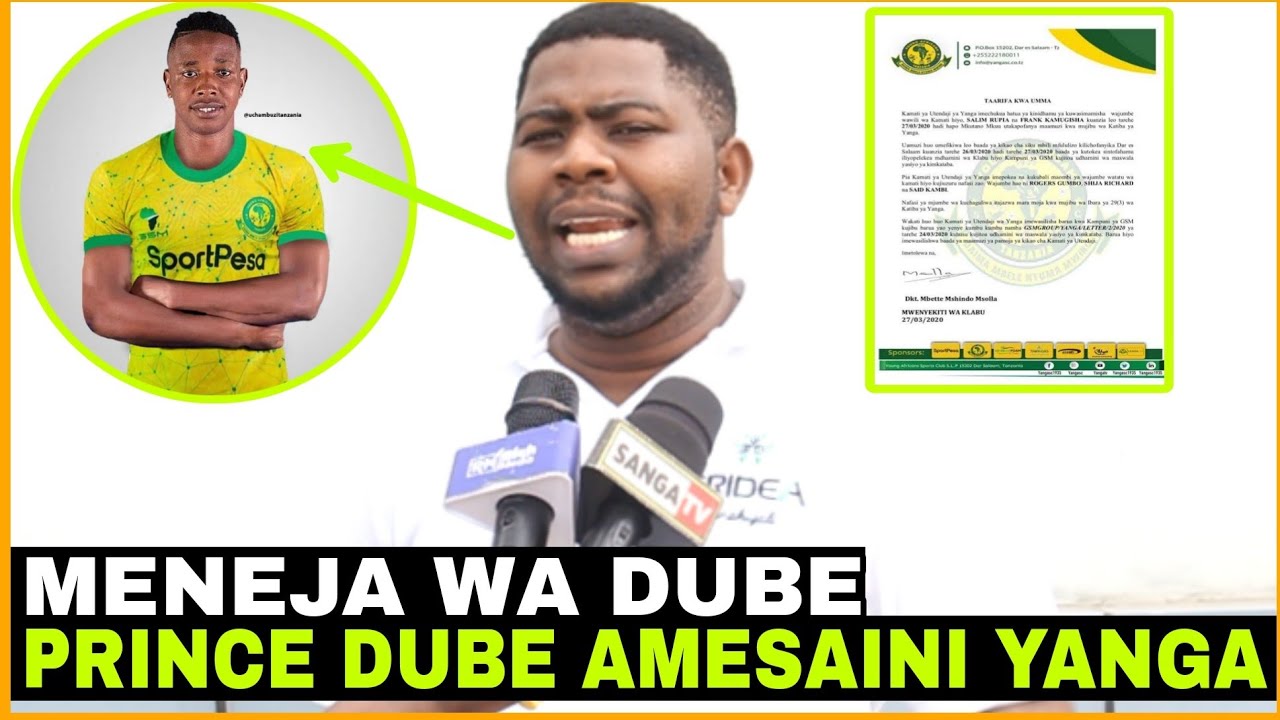 🔴#Live: MENEJA WA PRINCE DUBE ATHIBITISHA "DUBE ATAVAA JEZI NAMBA 9 AKIWA YANGA/ AMESAINI YANGA ...