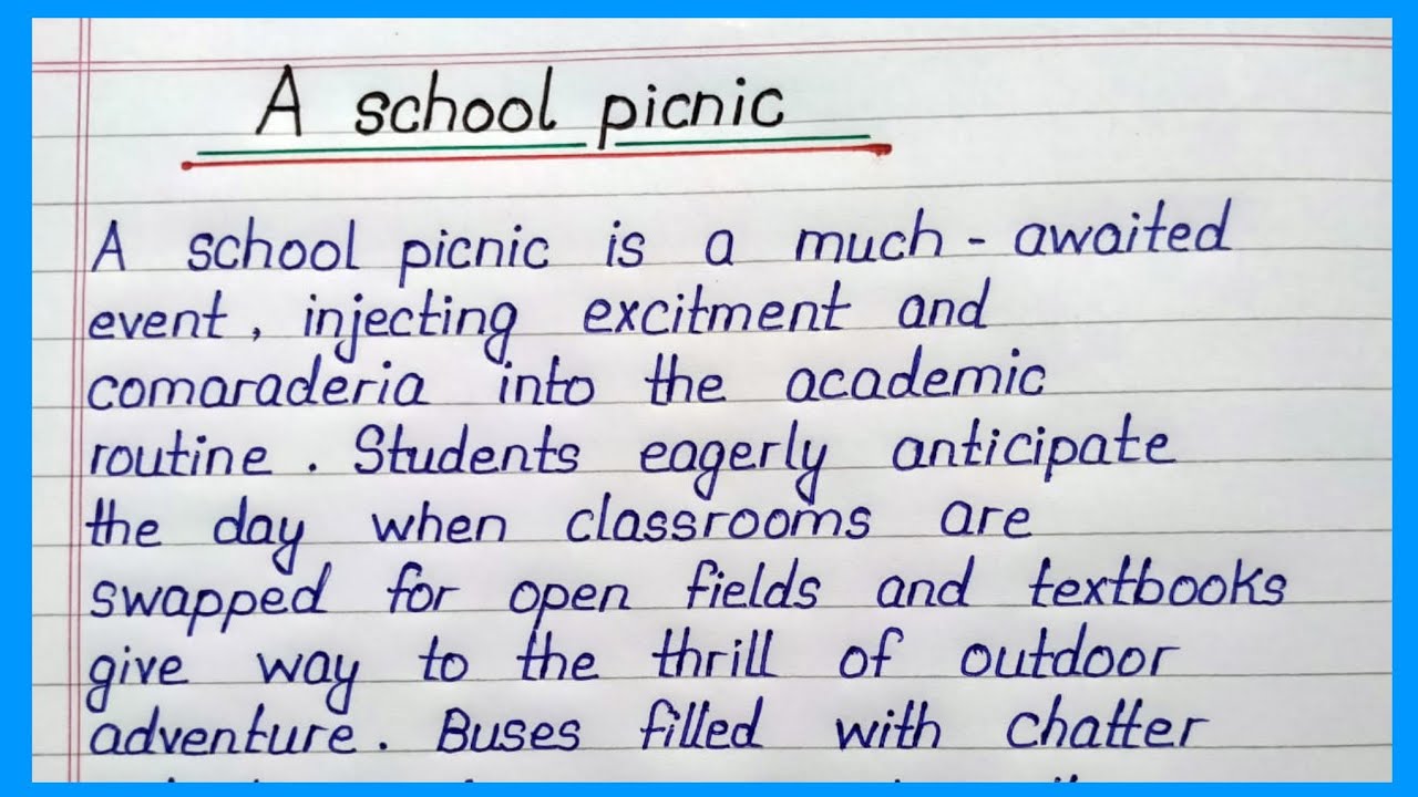 Essay on a school picnic || school picnic essay || short paragraph on a ...