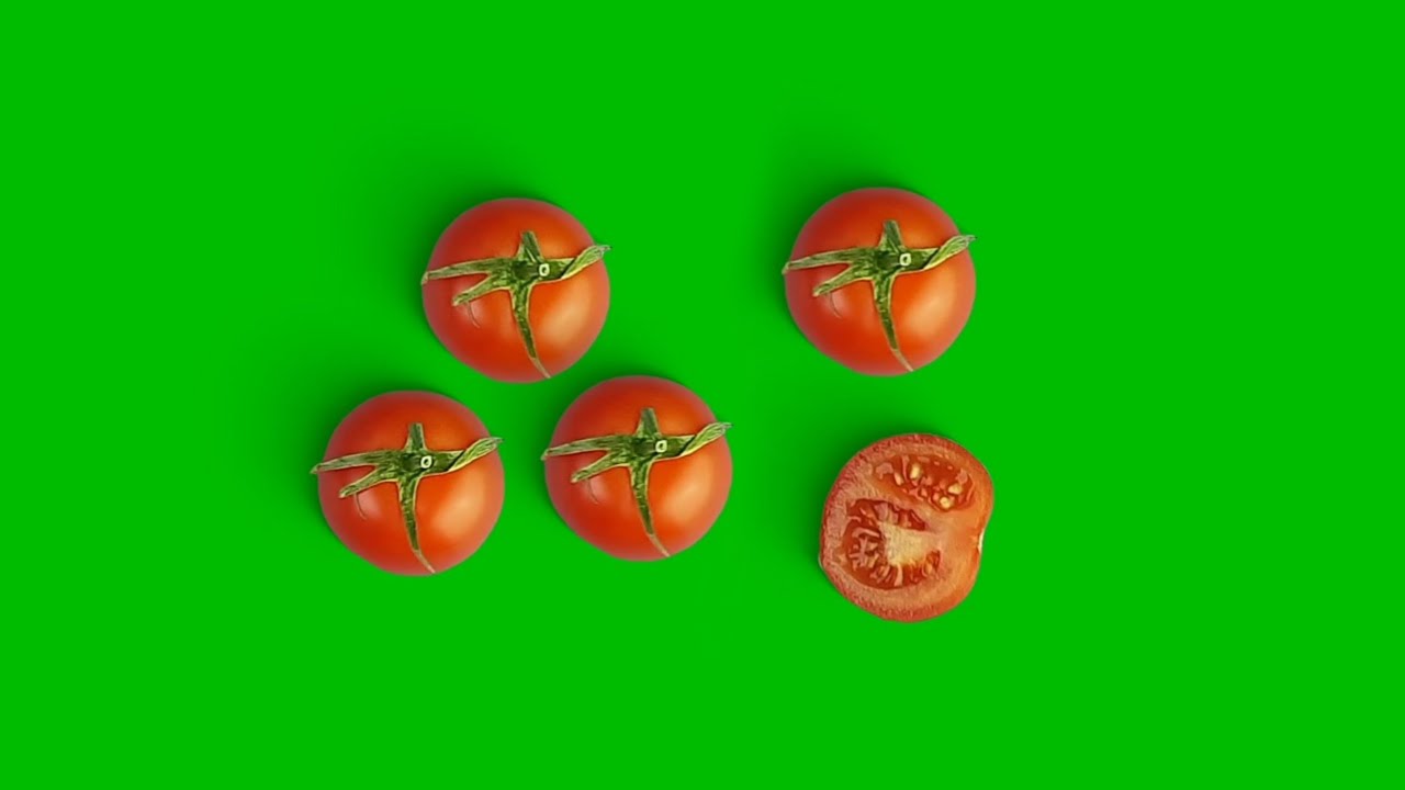 Tomatos green screen animation effects hd stock footage || Chroma key ...