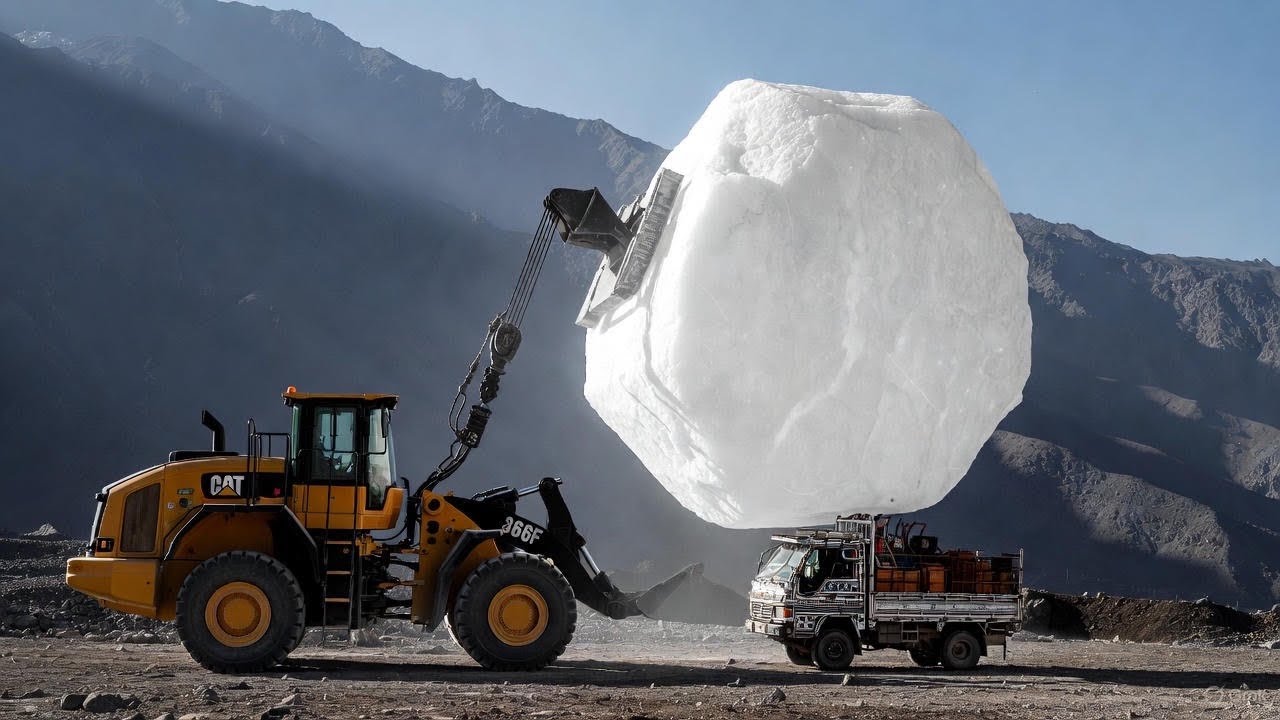 Incredible Marble Loading at Mountain Quarry | Wheel Loaders & Heavy ...