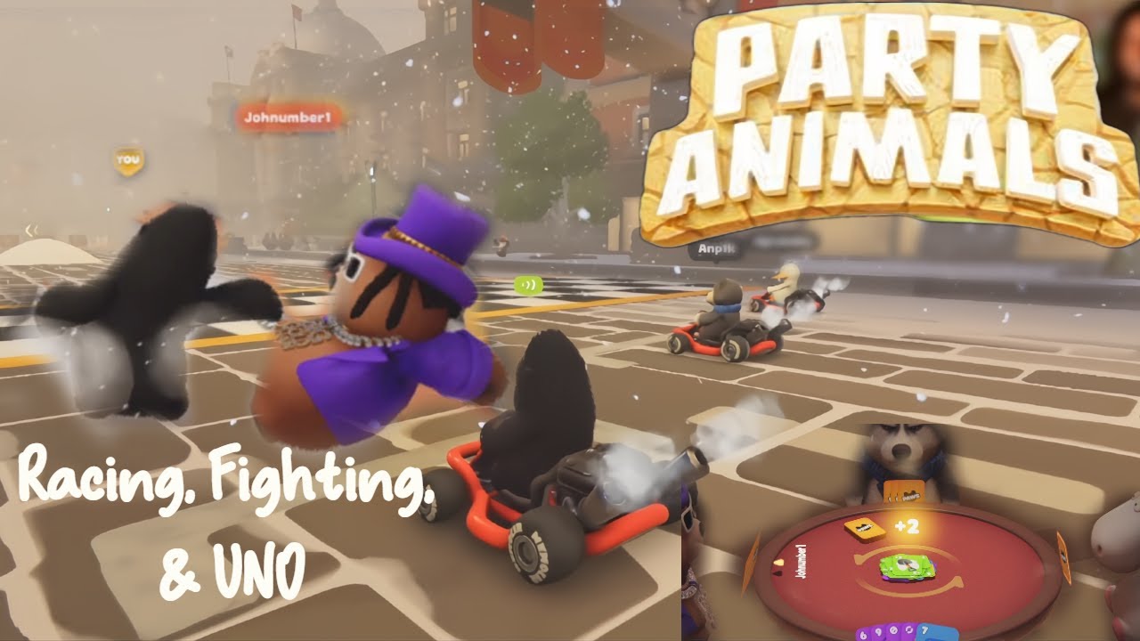 Racing in Party Animals! | Party Animals (racing, fighting, & uno ...