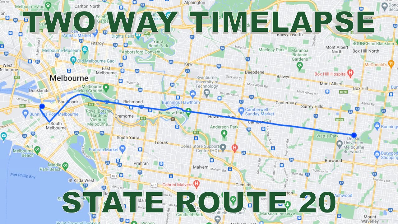 TWO WAY TIMELAPSE | State Route 20 | State Routes Melbourne (Time Lapse ...