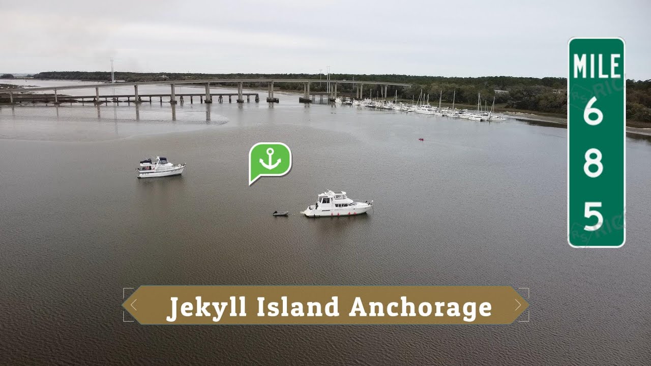 Jekyll Island Anchorage Aerial on the Great Loop ICW MM 685 - YouTube