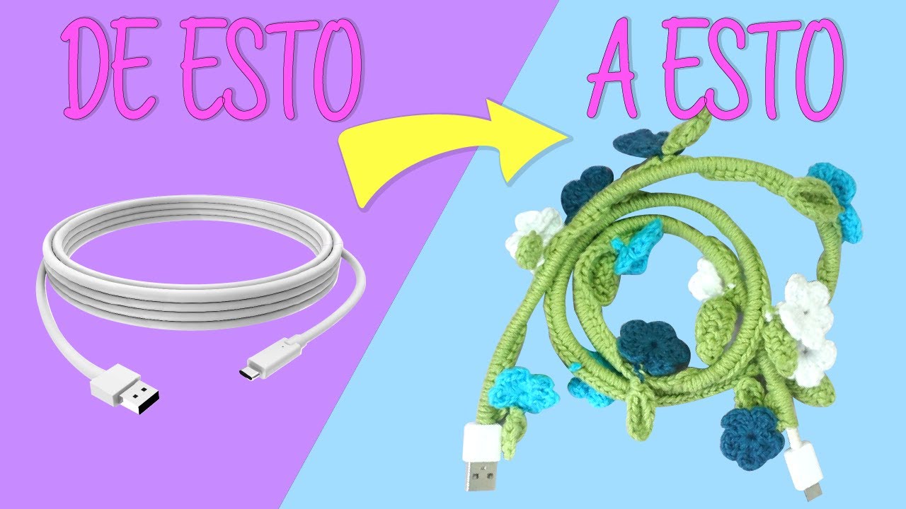 Convierte tu cable en un cable aesthetic | Cable tejido con hojas y ...