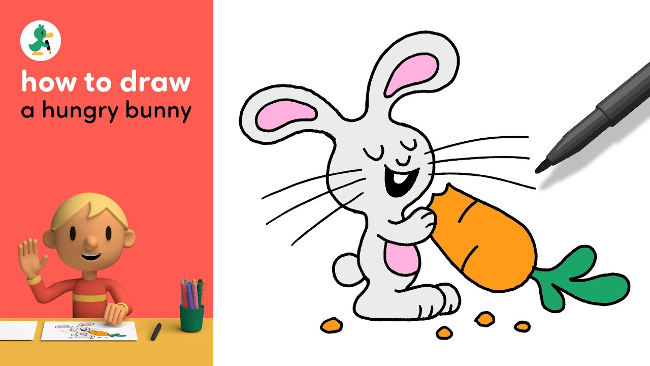 how to draw a hungry bunny - YouTube