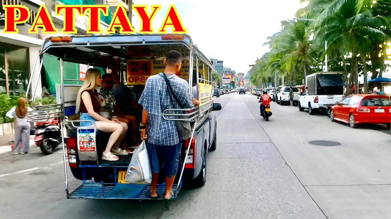 [🇹🇭4K] Pattayatravel driving Pattaya Beach Road Scenes, Walking Street ...