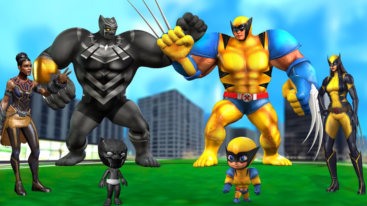 FAMILY BLACK PATHER Vs FAMILY WOLVERINE | LIVE ACTION STORY - YouTube