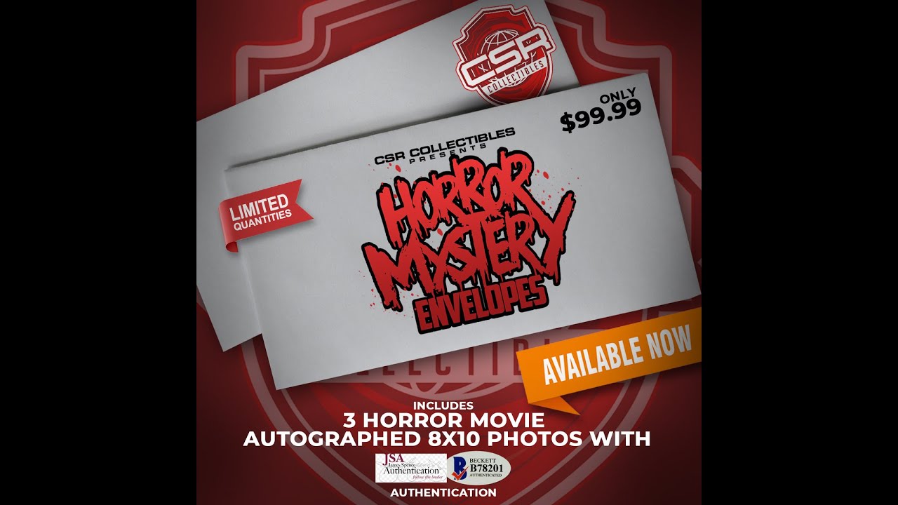 2024 CSR Collectibles Mystery Horror Envelope Unboxing, 3 signed 8 X 10 ...