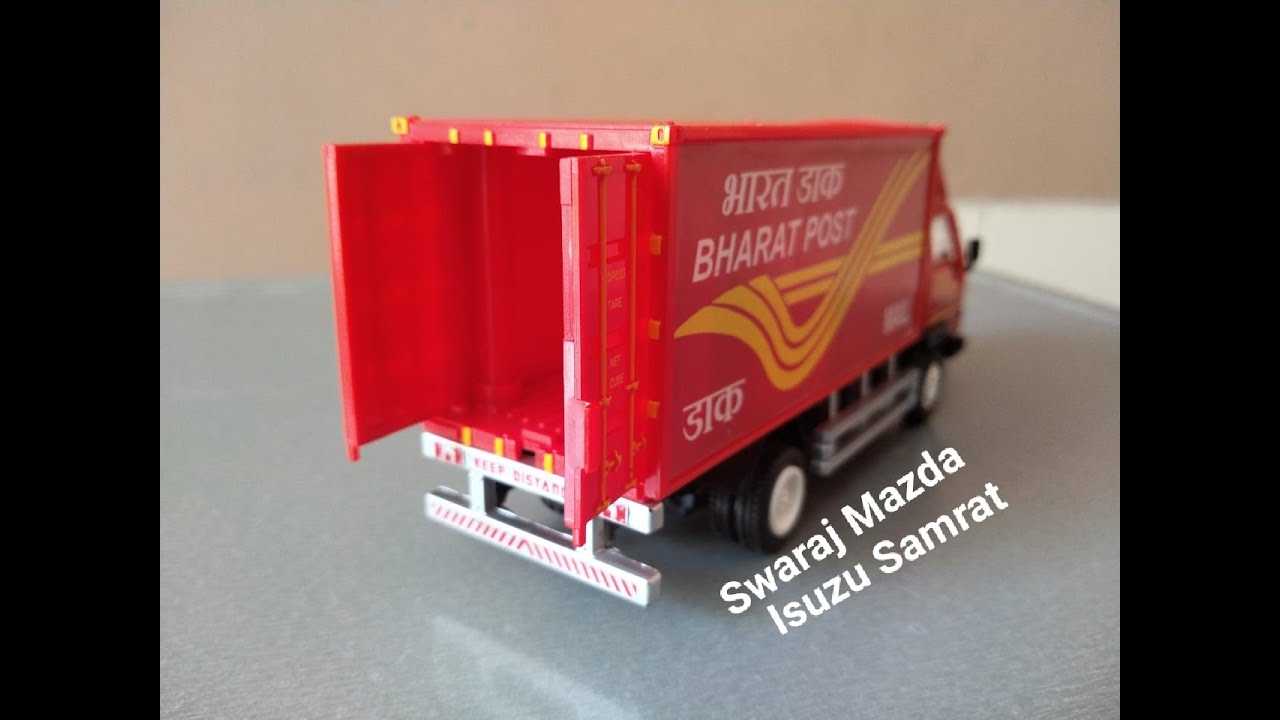 Swaraj Mazda Isuzu Samrat scale model Die cast Post Office Toy truck ...