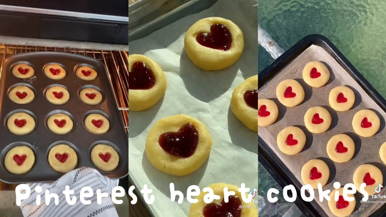 making pinterest heart cookies tiktok - YouTube