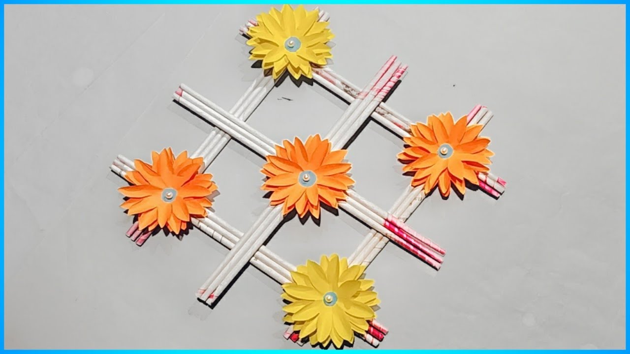 Paper Hanging Craft || kagaj se wall hanging || Kagaj Se Hanging Phool ...