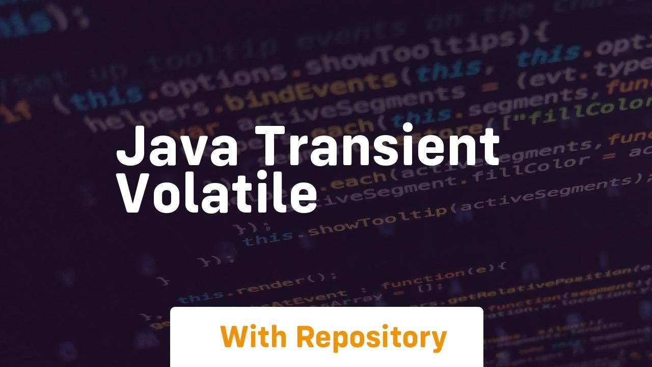 java transient volatile - YouTube