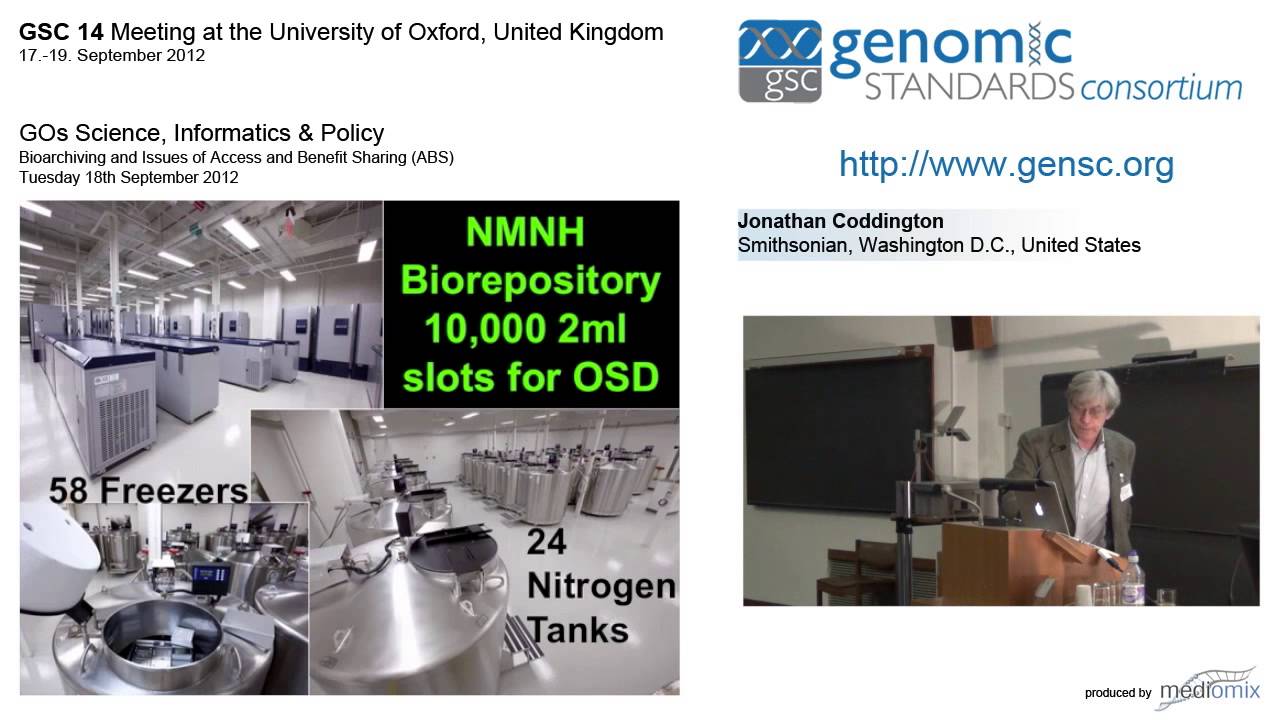 GSC 14 Talk by Jonathan Coddington - Bioarchiving - YouTube