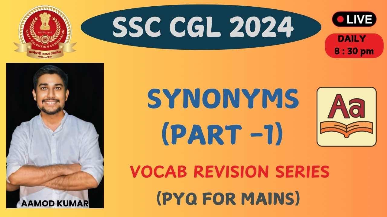 ALL TCS SYNONYMS (Part - 1) LIVE with AAMOD KUMAR - YouTube