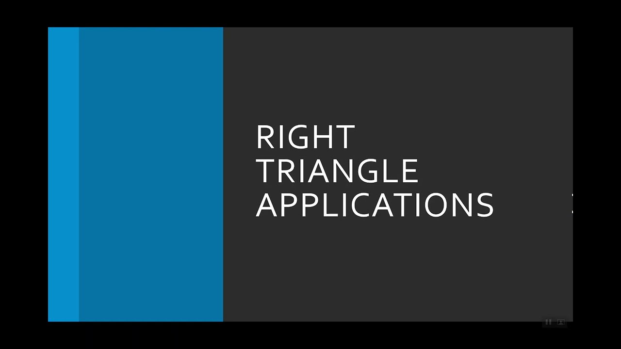 Right Triangle Applications - YouTube