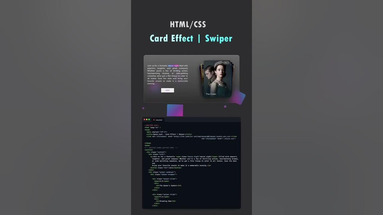 How To Make Cool Swipper Animation Using Html Css Css Html Coding Webdevelopment