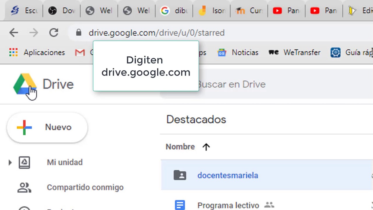 crear la carpeta en compartido conmigo - YouTube
