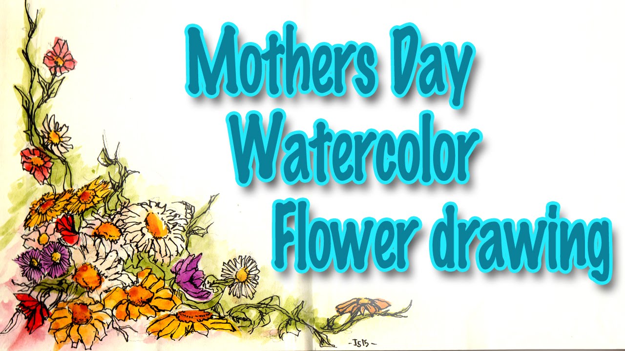How to Draw flowers with watercolors : mothers day - YouTube