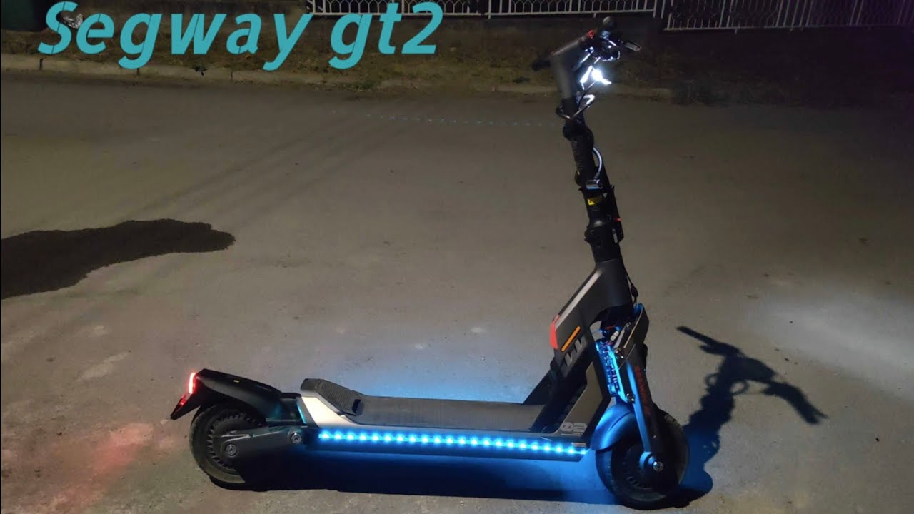 Segway gt2 led light show and speed mode 82kmh top speed - YouTube