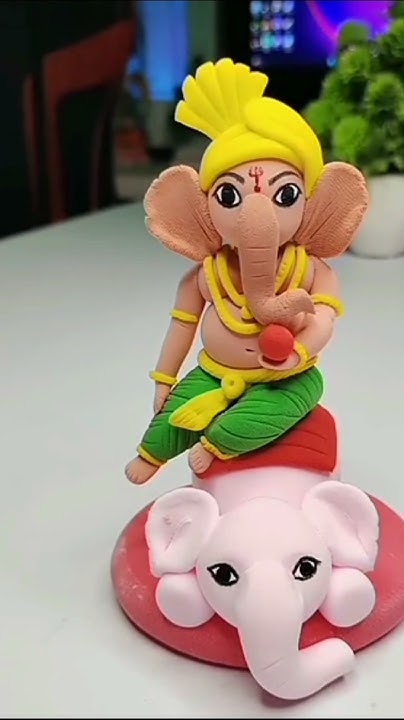 How to make lord ganesh ji with clay #ganeshji g - YouTube