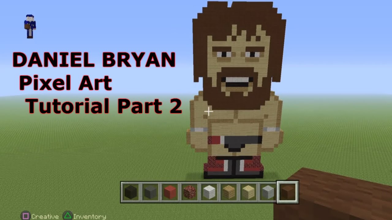 Minecraft Pixel Art Tutorial - WWE DANIEL BRYAN part 2 - YouTube