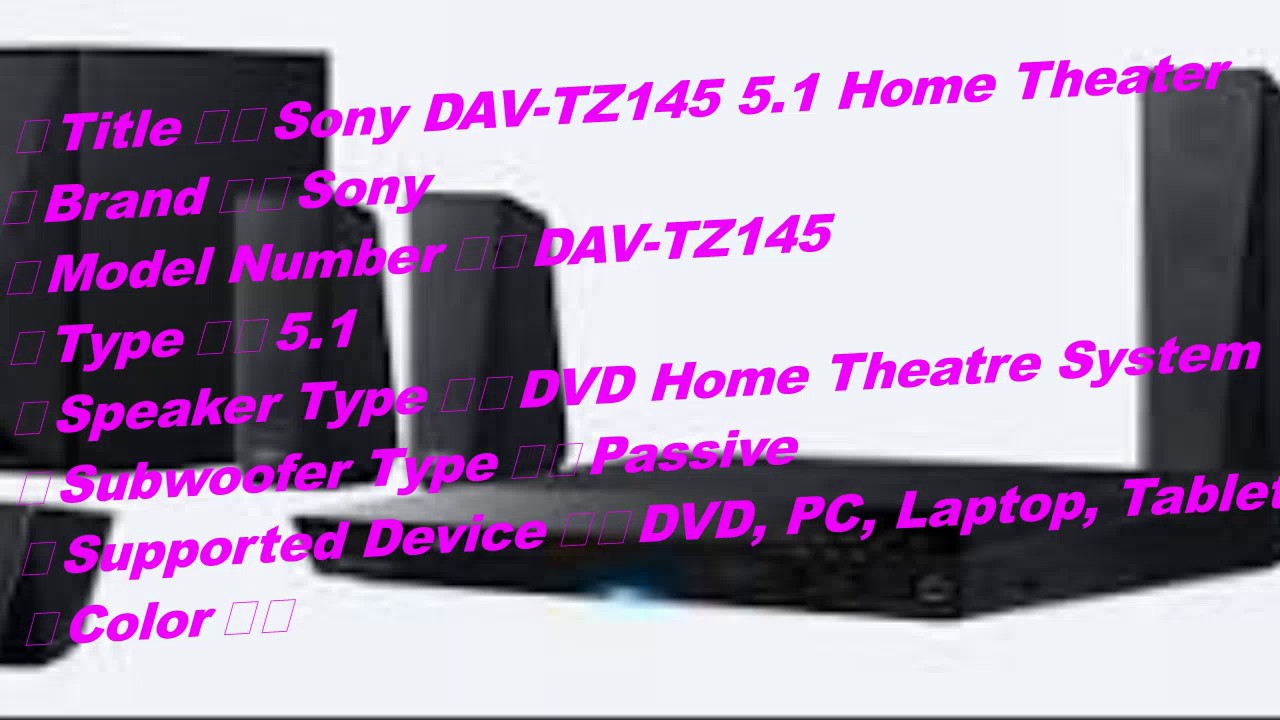 Sony DAV-TZ145 5.1 Home Theater - YouTube