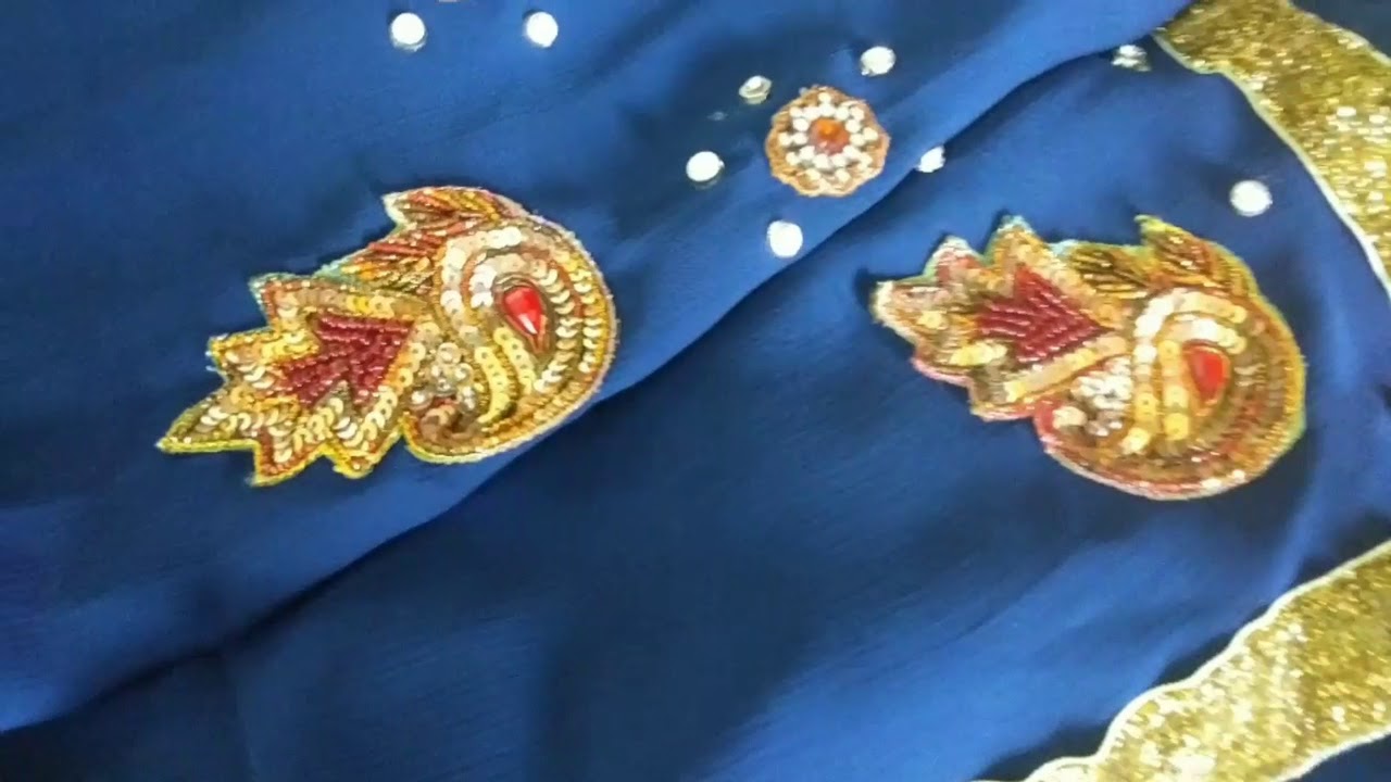 How to make Simple Plain Saree to Design Saree at home - YouTube