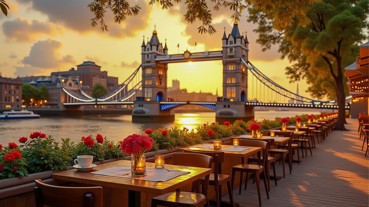 Riverside Café Jazz ☕ Relaxing Morning with Smooth Bossa Nova for Study ...