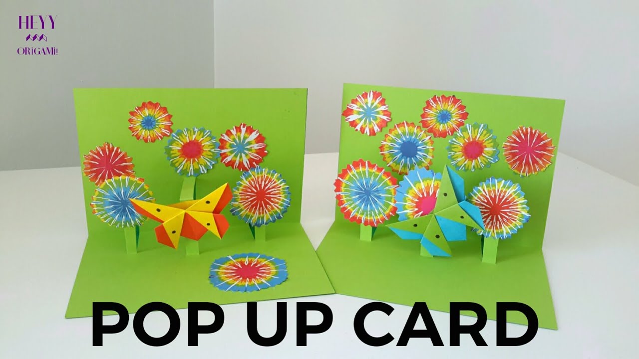 Pop Up Card with Origami Butterfly Tutorial - YouTube