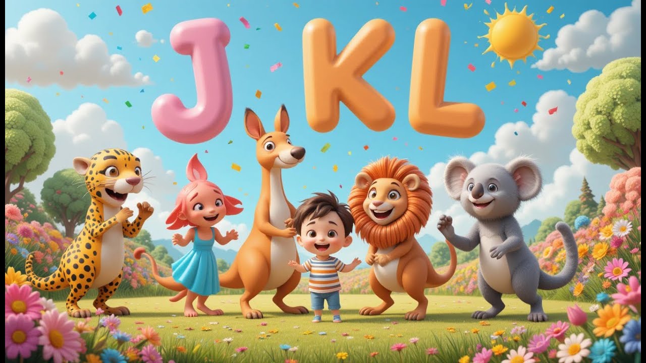 jkl alphabet song | learn letters j, k, l with animal names ...