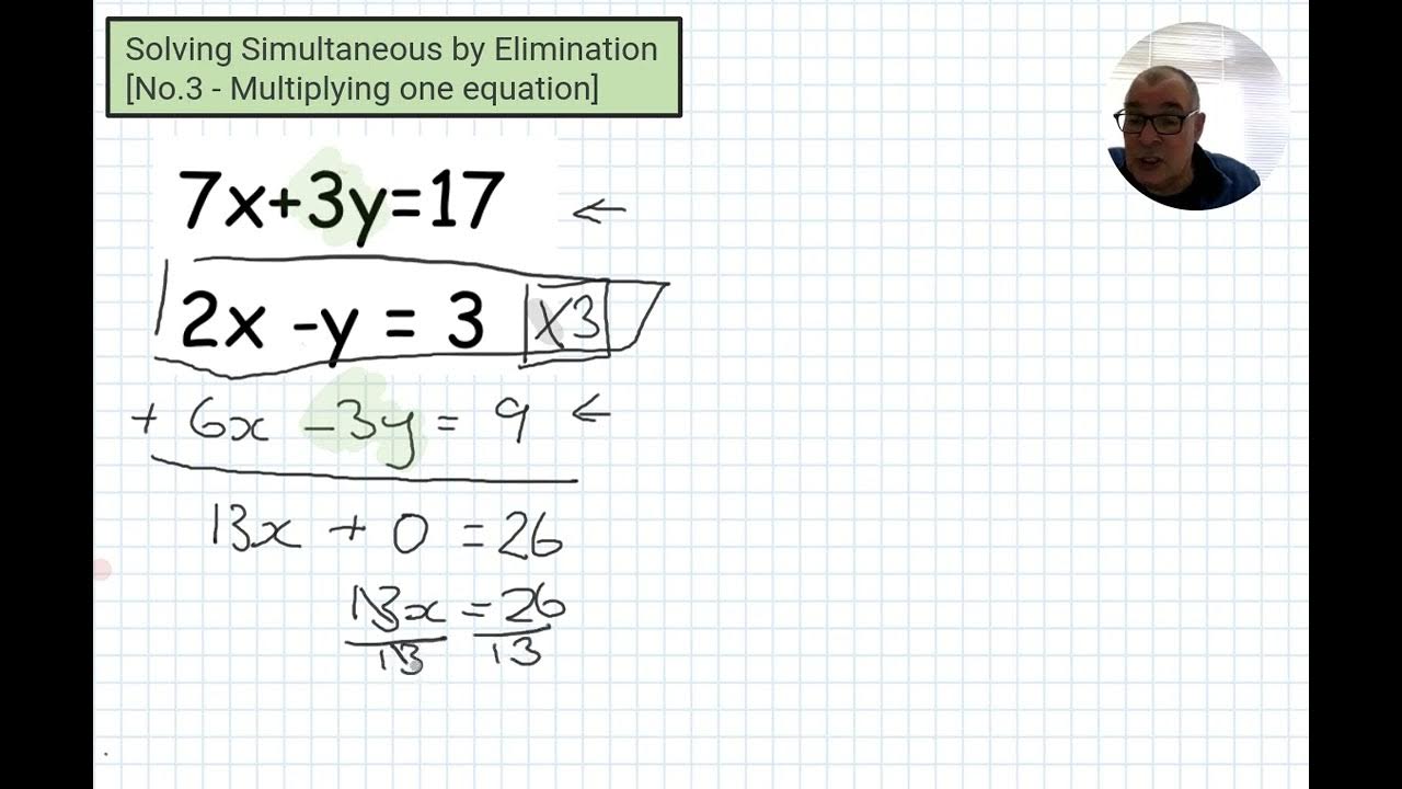 Solving Simultaneous Equations by elimination multiply one equation ...