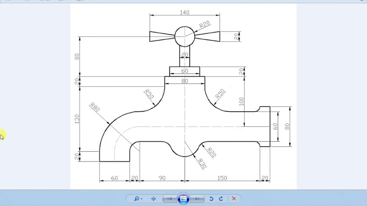 make simple drawing on autocad - YouTube
