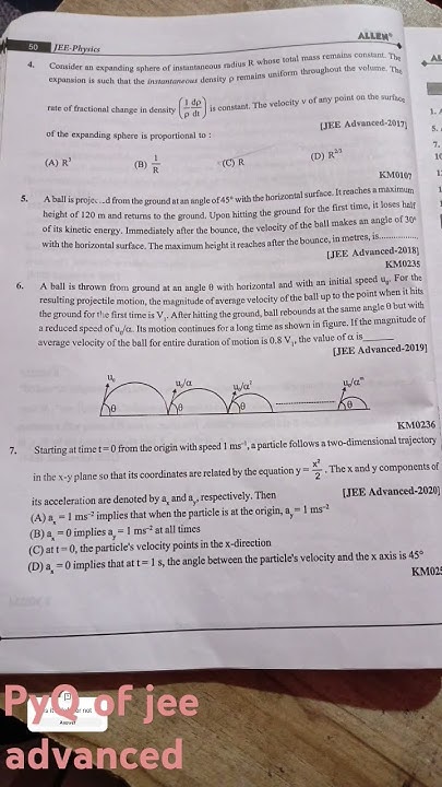 kinematics PYQ of jee advanced paper #jeeadvance #cbse #motivation ...