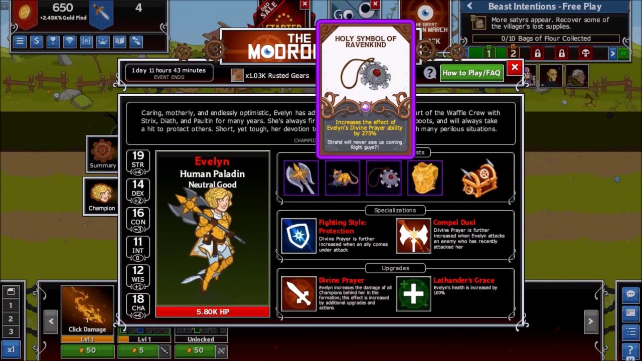 Idle Champions Forgotten Realms - Unlock Evelyn in the Great Modron ...