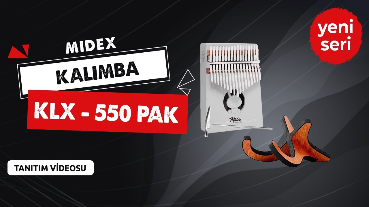 Midex KLX-550-PAK Beyaz Renk Gerçek Ağaç Kalimba 17 Tuşlu Full Set ...