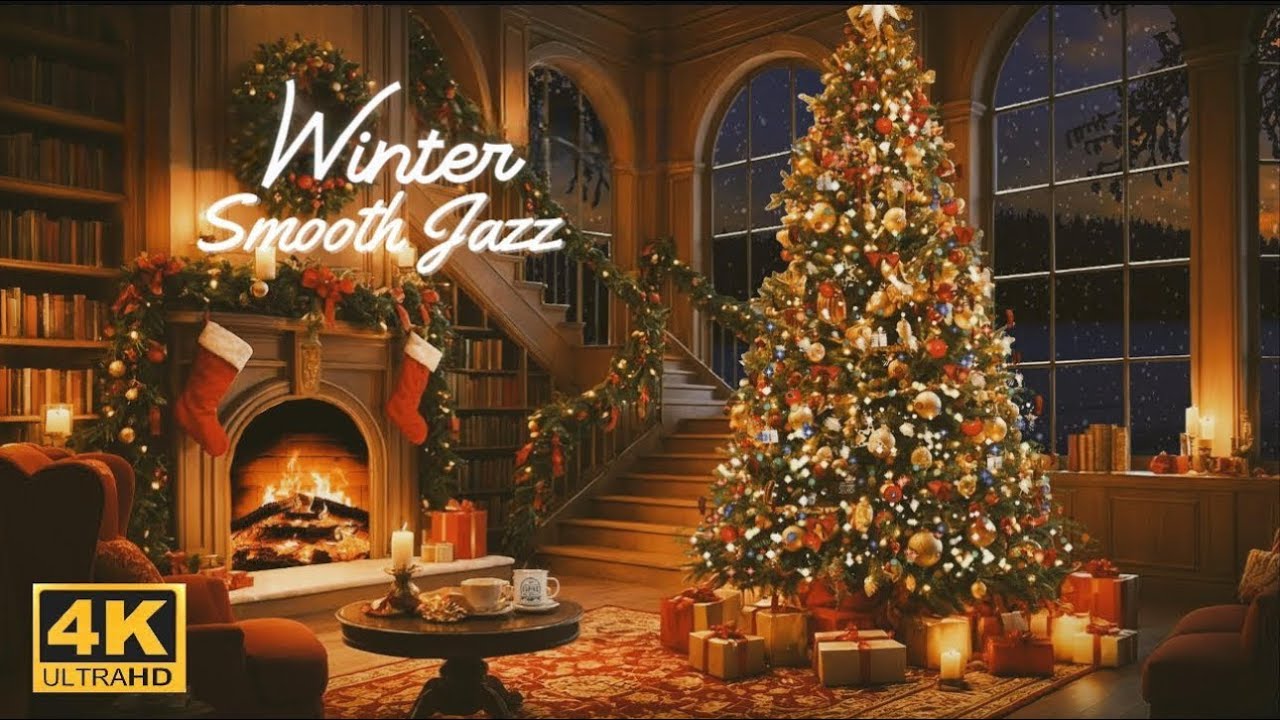 Christmas Ambience with Jazz and Crackling Fireplace ️☃️🎄 #ambience # ...