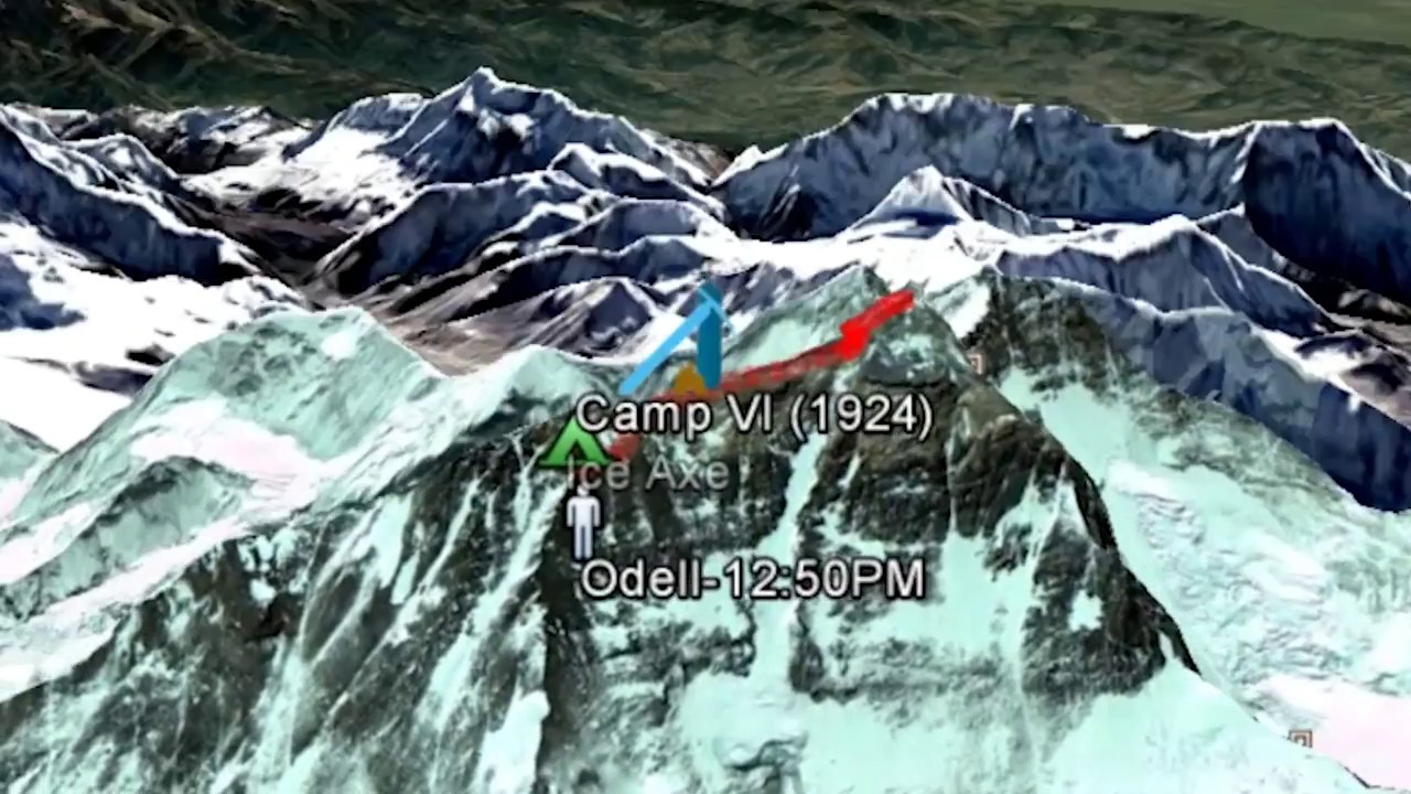 Mallory and Irvine's Route to the Summit and Irvine's Final Resting ...