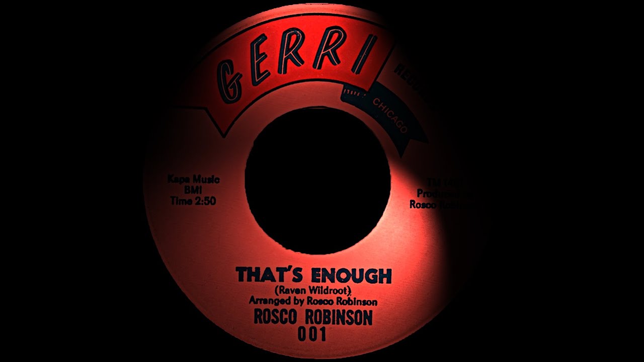 Roscoe Robinson - Thats Enough. ( Northern Soul ) - YouTube