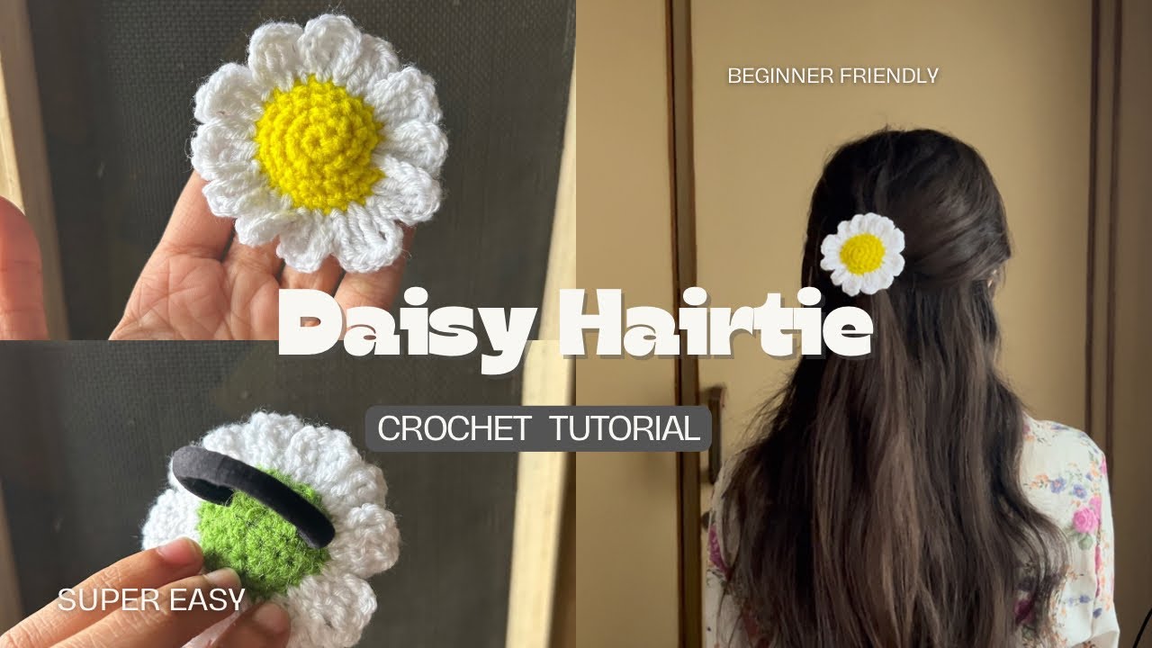 Daisy Hairtie / Hairband Crochet Tutorial | Beginner Friendly #crochet ...