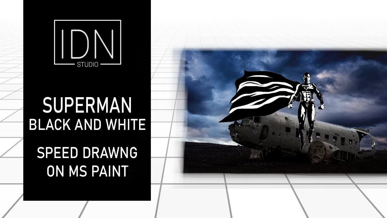 Drawing on MS Paint | Superman Black And White | Speed Drawing | IDN ...