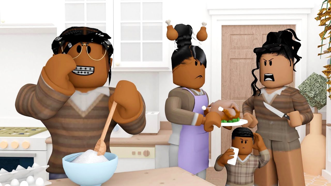 CARSON FAMILY THANKSGIVING! *MY MOM CAME.. FAMILY FEUD* Roblox Bloxburg ...